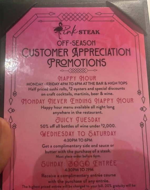 Pink Steak Restaurant Menu | Fine Dining & Steakhouse in West Palm Beach